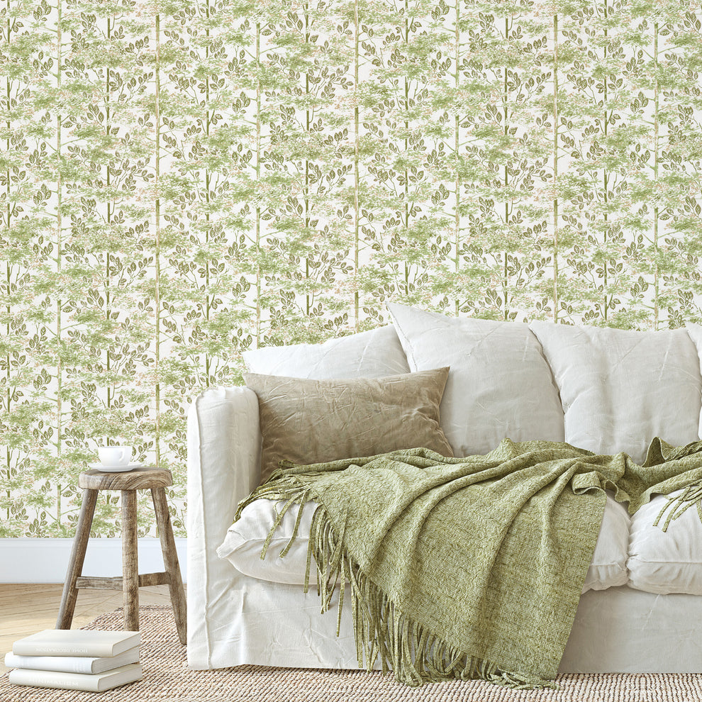 Aspen Tree Botanical - 1960s Retro Vintage Wallpaper Reproduction ...