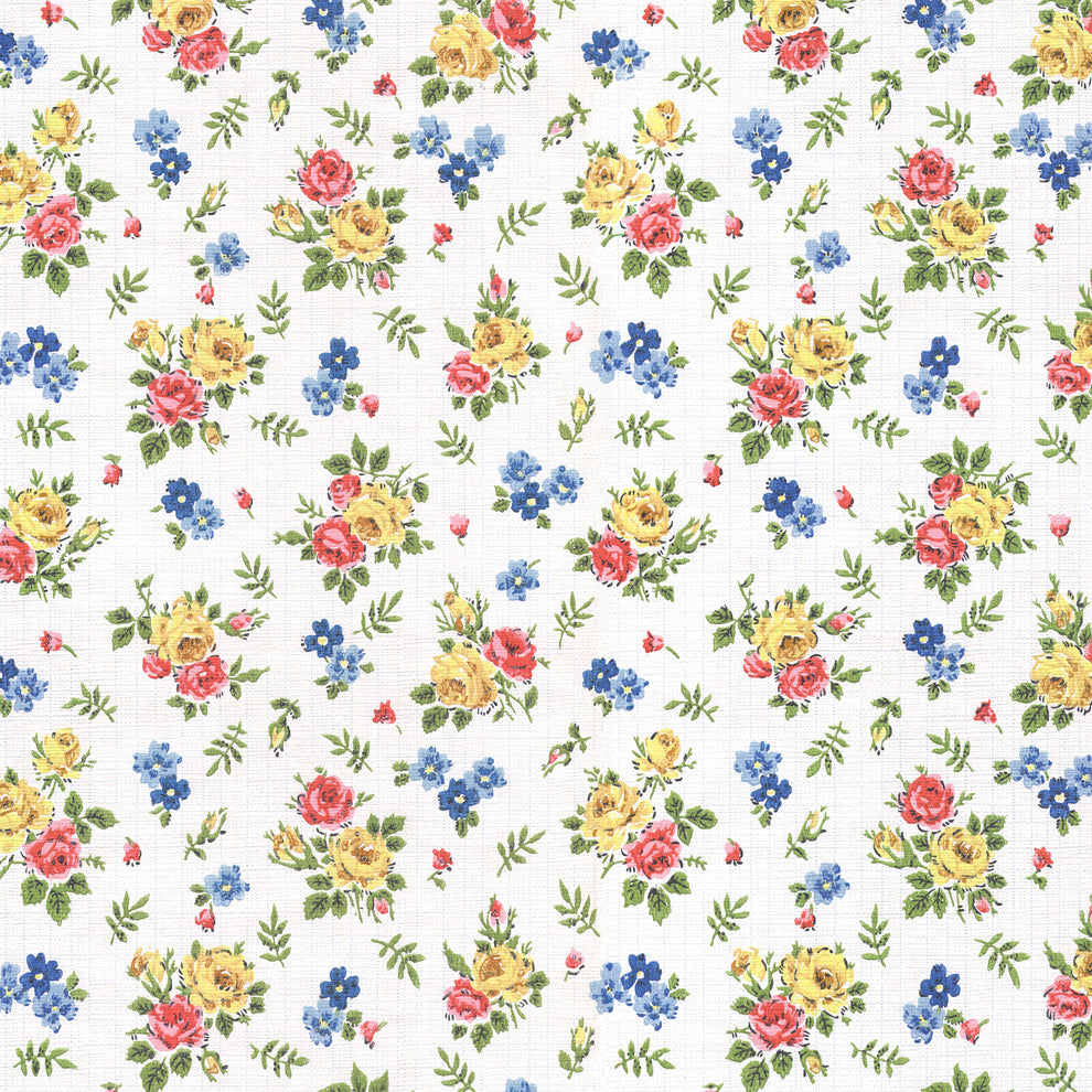 Ingrid Retro Rose Floral - 1960s Vintage Wallpaper Reproduction ...
