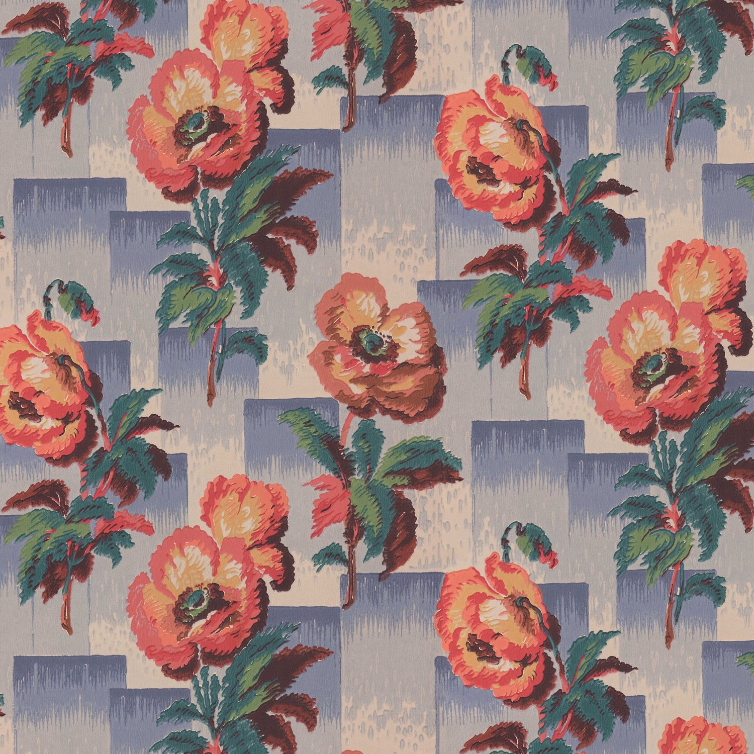 Vintage Wallpaper Archive: Digital Midcentury Repeats & Reproduction