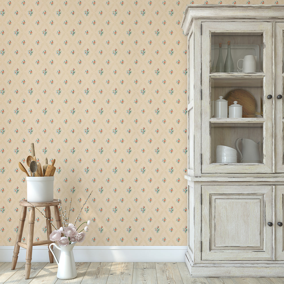 Lala Floral - 1940s Vintage Wallpaper Reproduction – Vintage Wallpaper ...