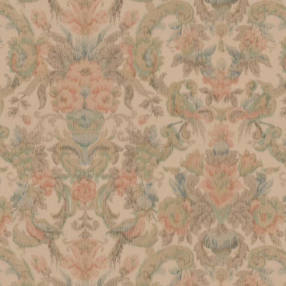 Edith Antique Floral Damask - Early 1900s Wallpaper Reproduction ...