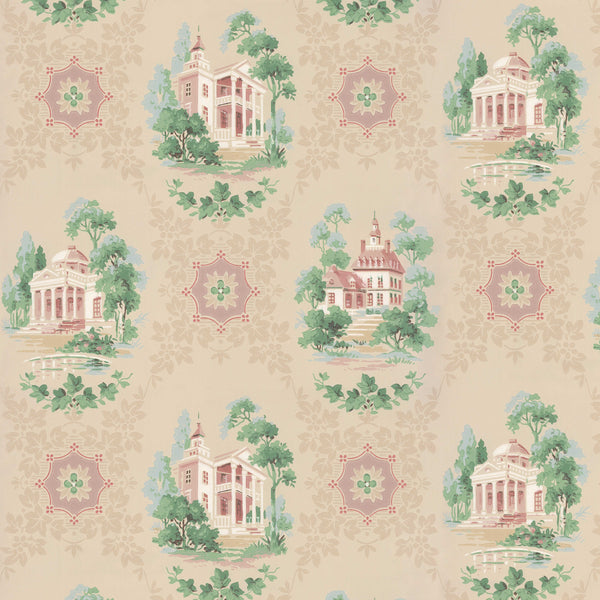 Providence Scenic - 1940s Vintage Wallpaper Reproduction – Vintage Wallpaper Archive